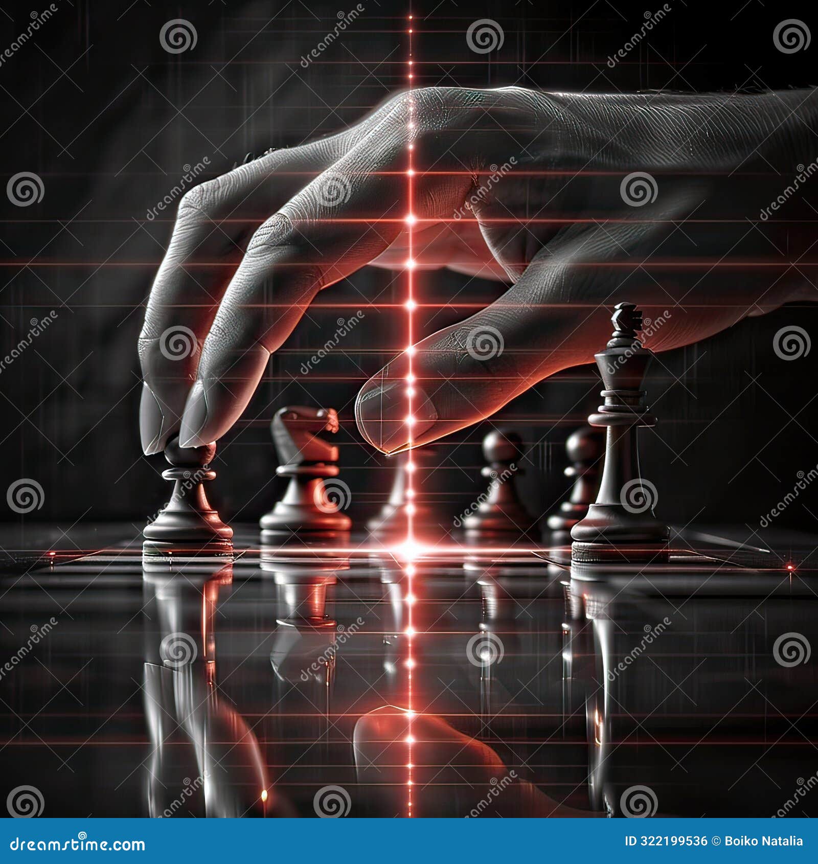 A Robot with Artificial Intelligence Plays Chess. Hand Close-up on a ...