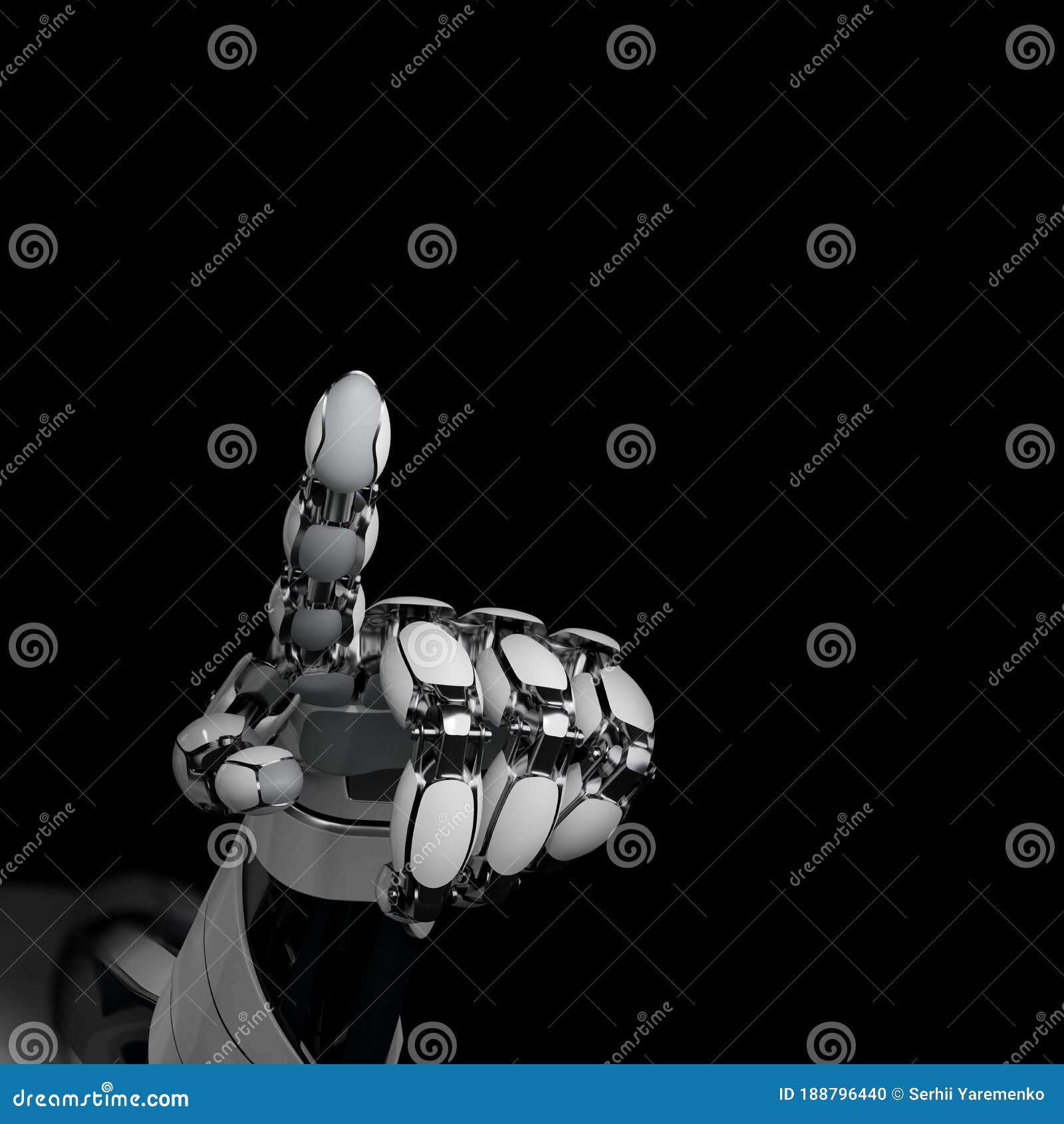 Robotic Hand Click on Empty Space Stock Illustration - Illustration of ...