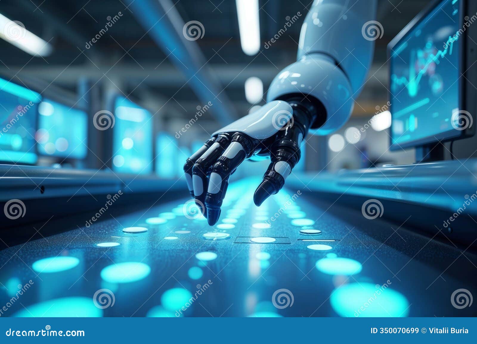 Advanced Robotic Hand Reaching Out for Interaction, Generative Ai Stock ...