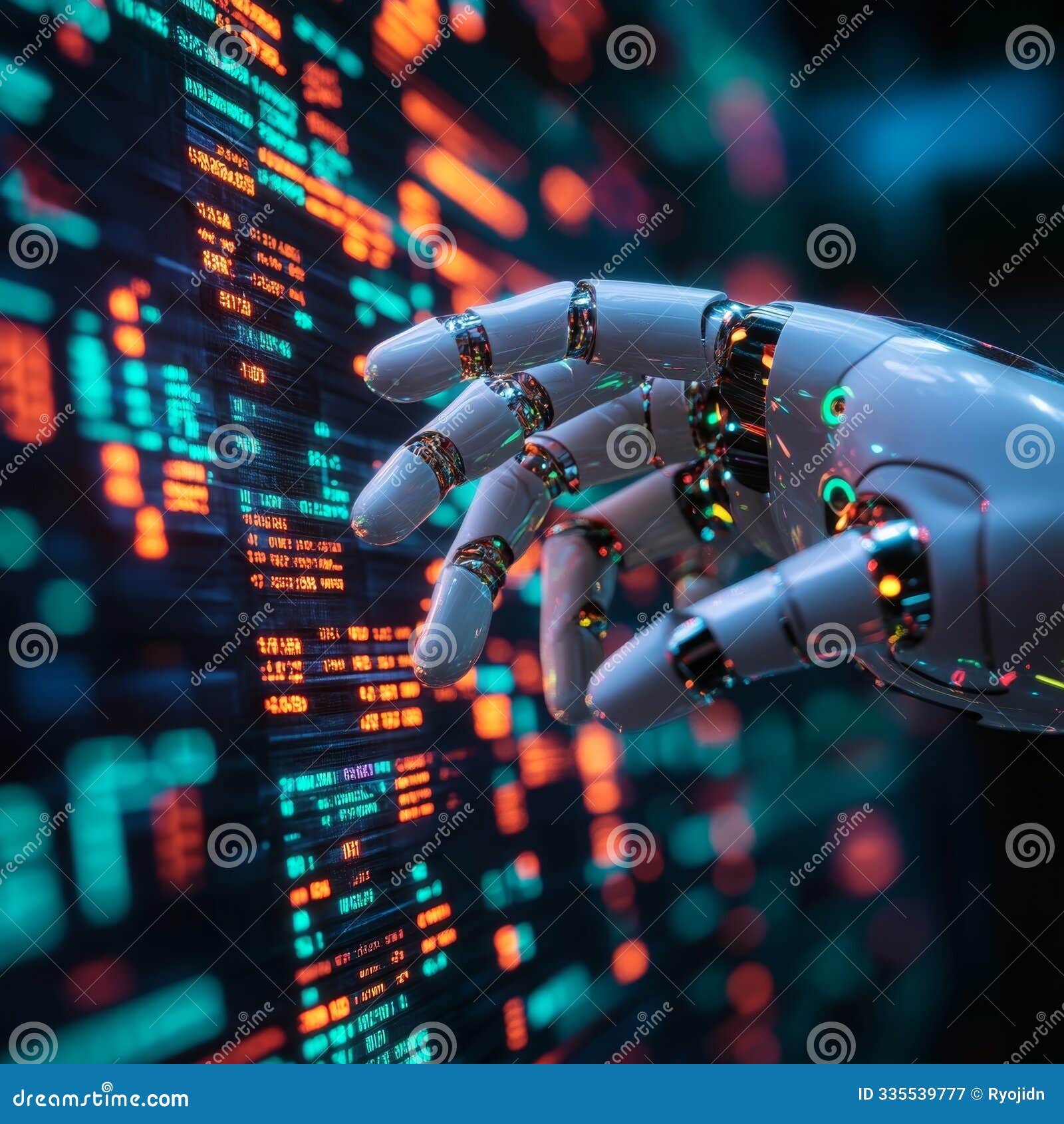 Robotic Hand Code stock illustration. Illustration of robotic - 335539777