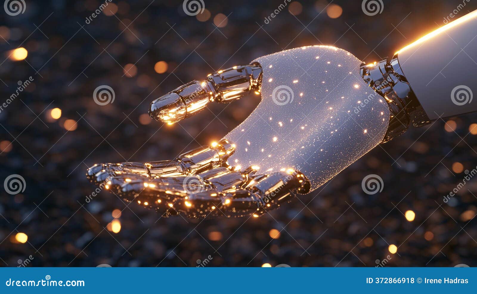 Robotic Arm Depicted In A Vivid, Stylized Manner. The Design Features ...