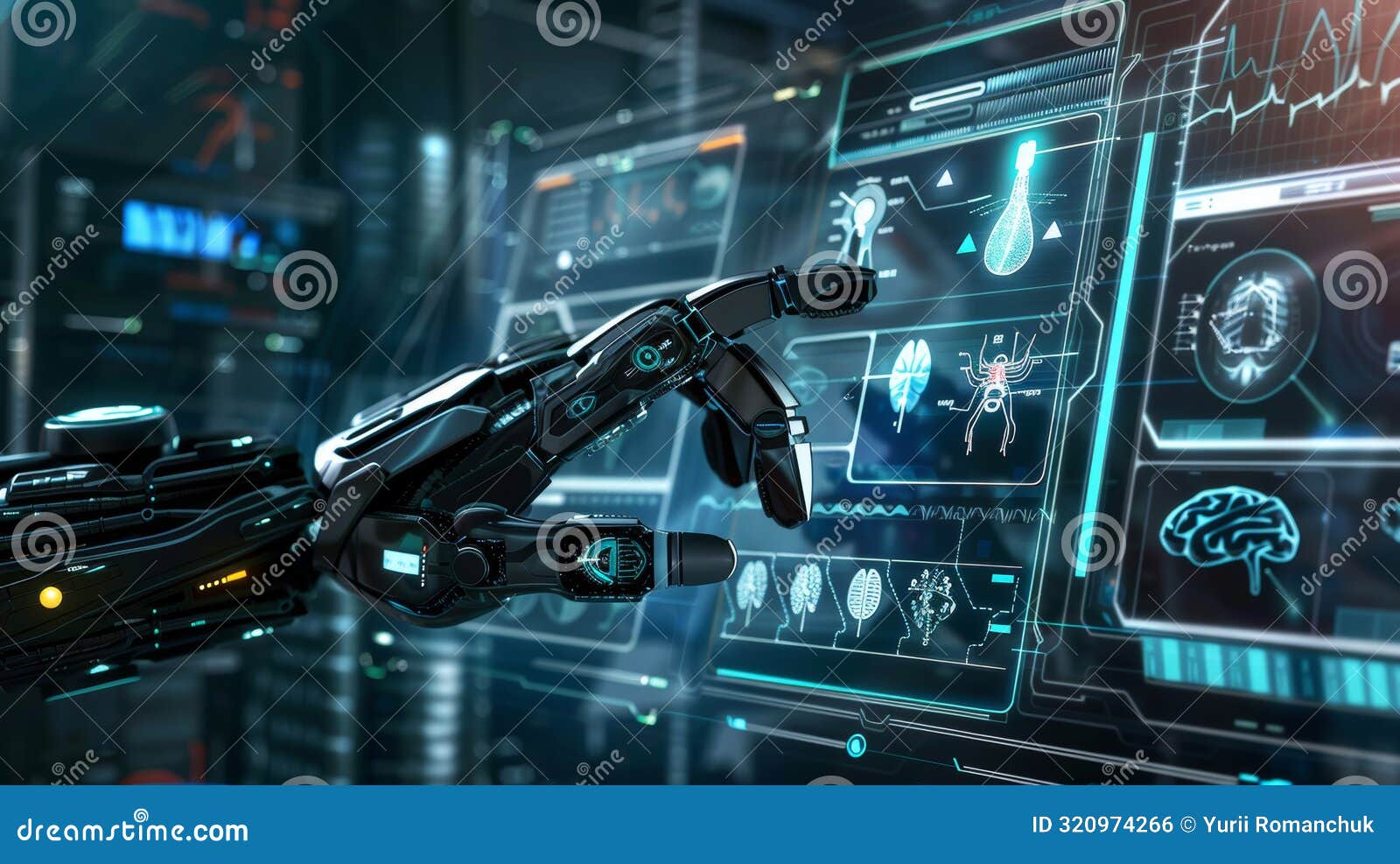 Robotic Hand Connecting with Ai Interface in Futuristic Healthcare ...