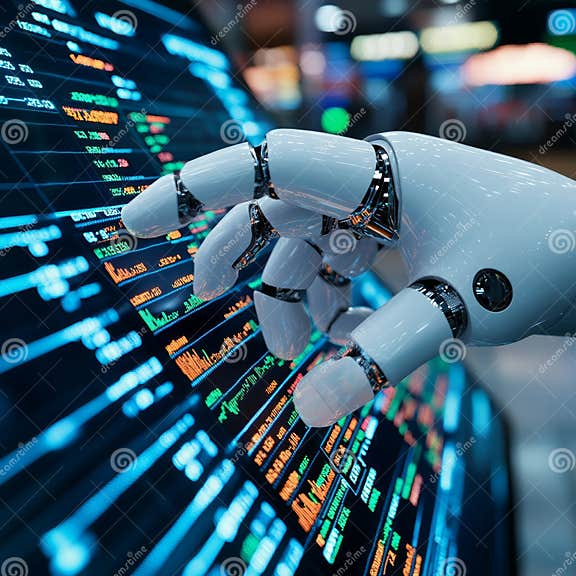 Robotic Hand Data stock illustration. Illustration of user - 335539788
