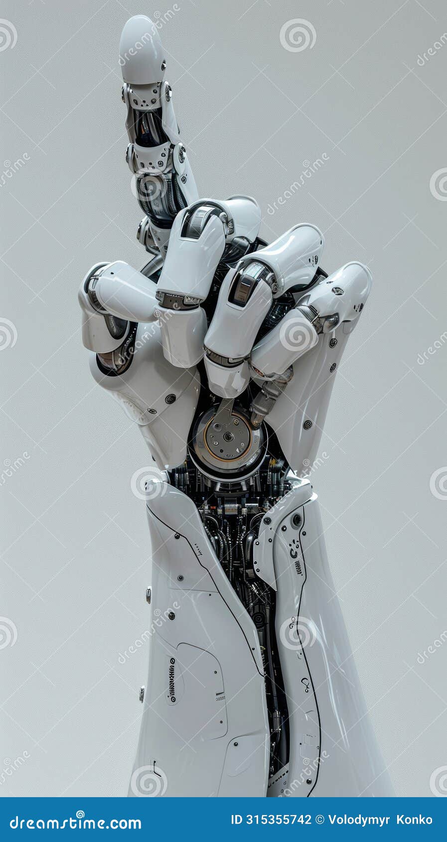 Robotic Hand Displayed on White Background Stock Photo - Image of ...