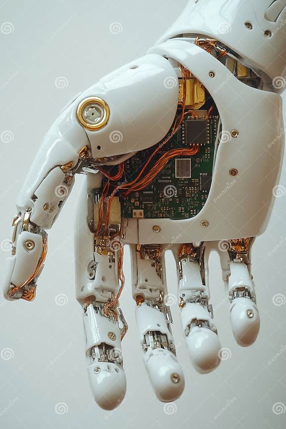 Robotic Hand, a Robotic Hand Equipped with a CPU and AI Technology ...