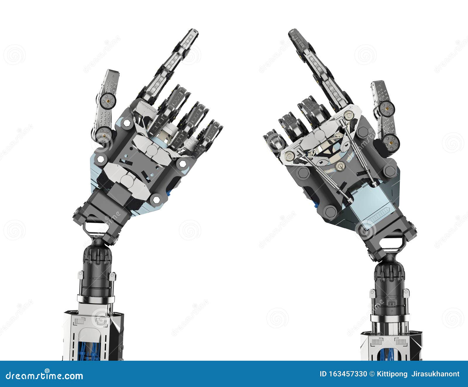 Robotic Hand Finger Point Isolated Stock Illustration - Illustration of ...