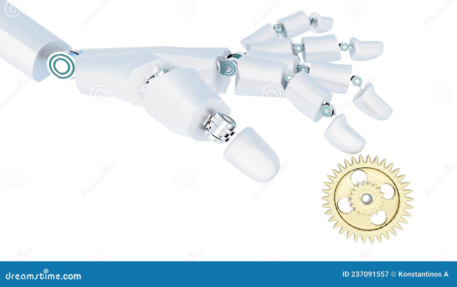 Robotic Hand Gear Finger Industry Technology - 3d Rendering Stock ...