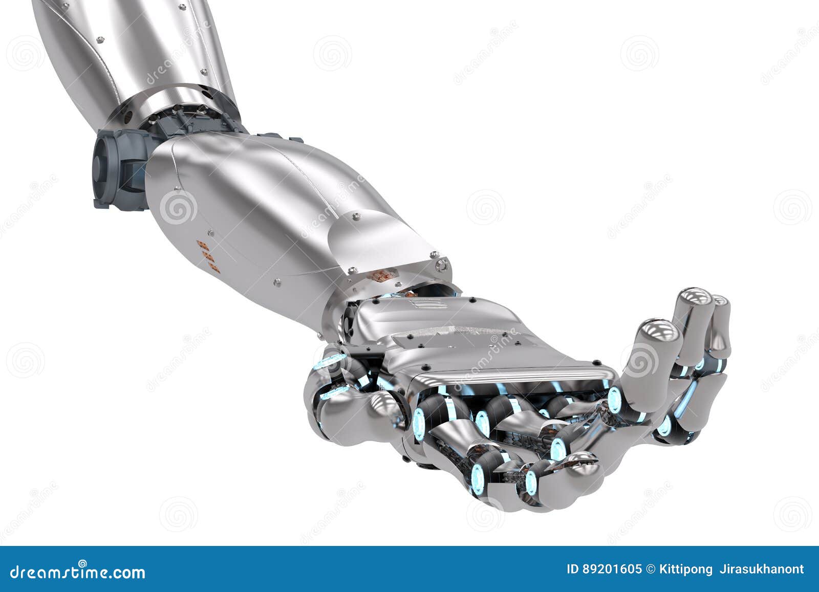 Robotic Hand with Hand Palm Open Stock Illustration - Illustration of ...