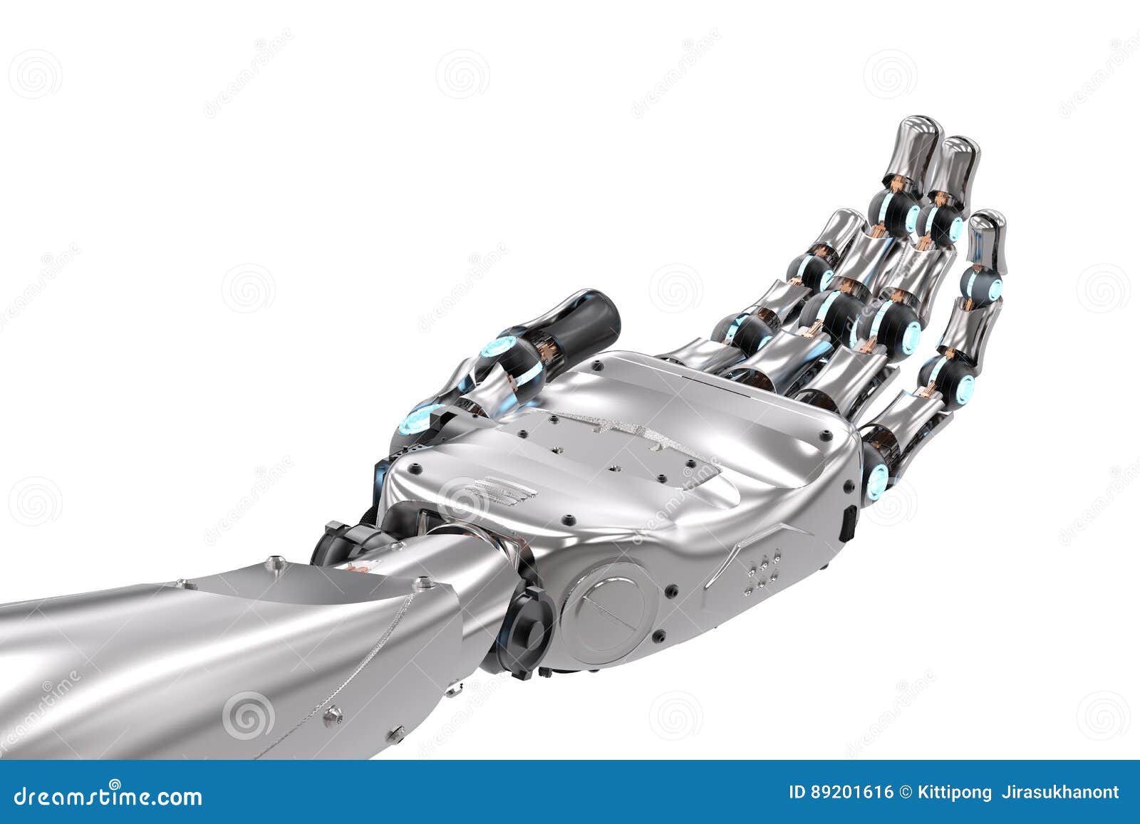 Robotic Hand with Hand Palm Open Stock Illustration - Illustration of ...
