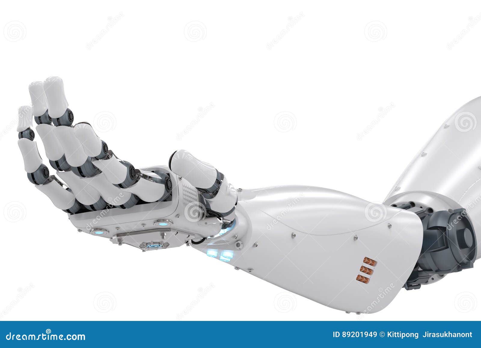 Robotic Hand with Hand Palm Open Stock Illustration - Illustration of ...