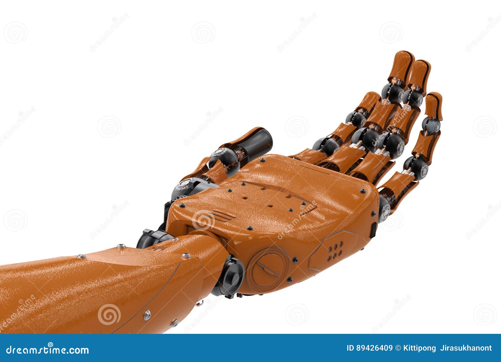 Robotic Hand with Hand Palm Open Stock Illustration - Illustration of ...
