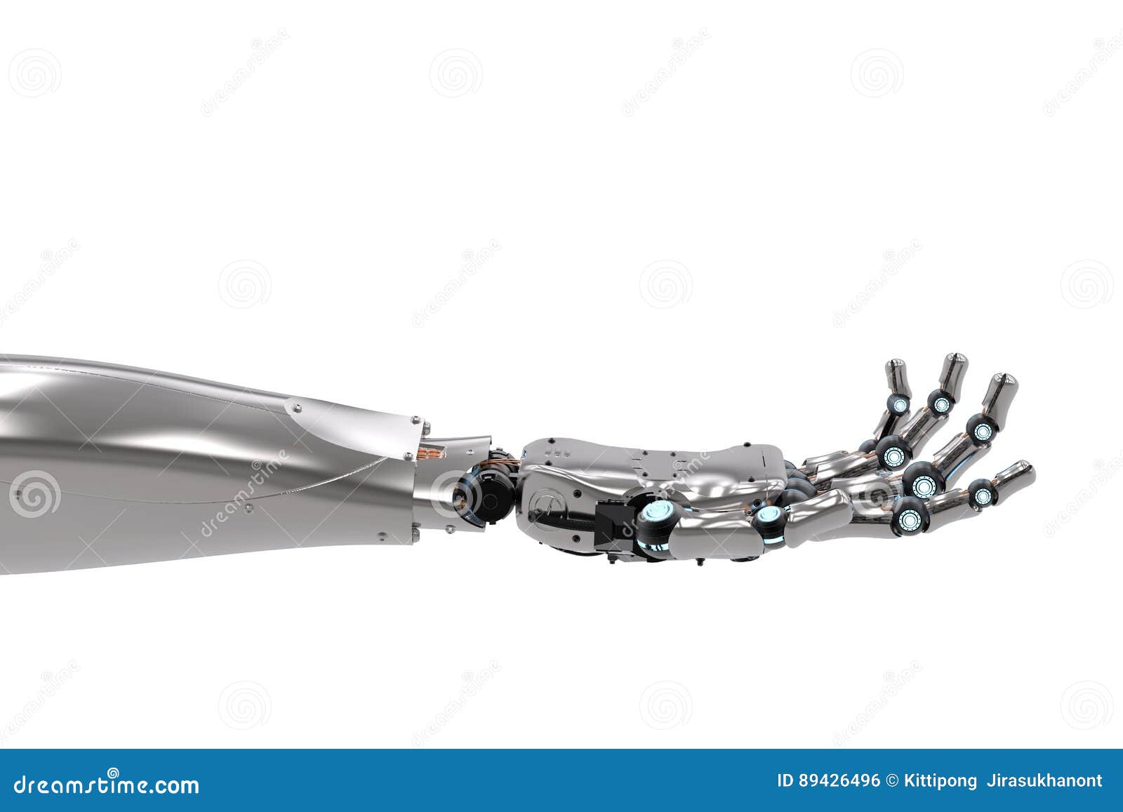 Robotic Hand with Hand Palm Open Stock Illustration - Illustration of ...