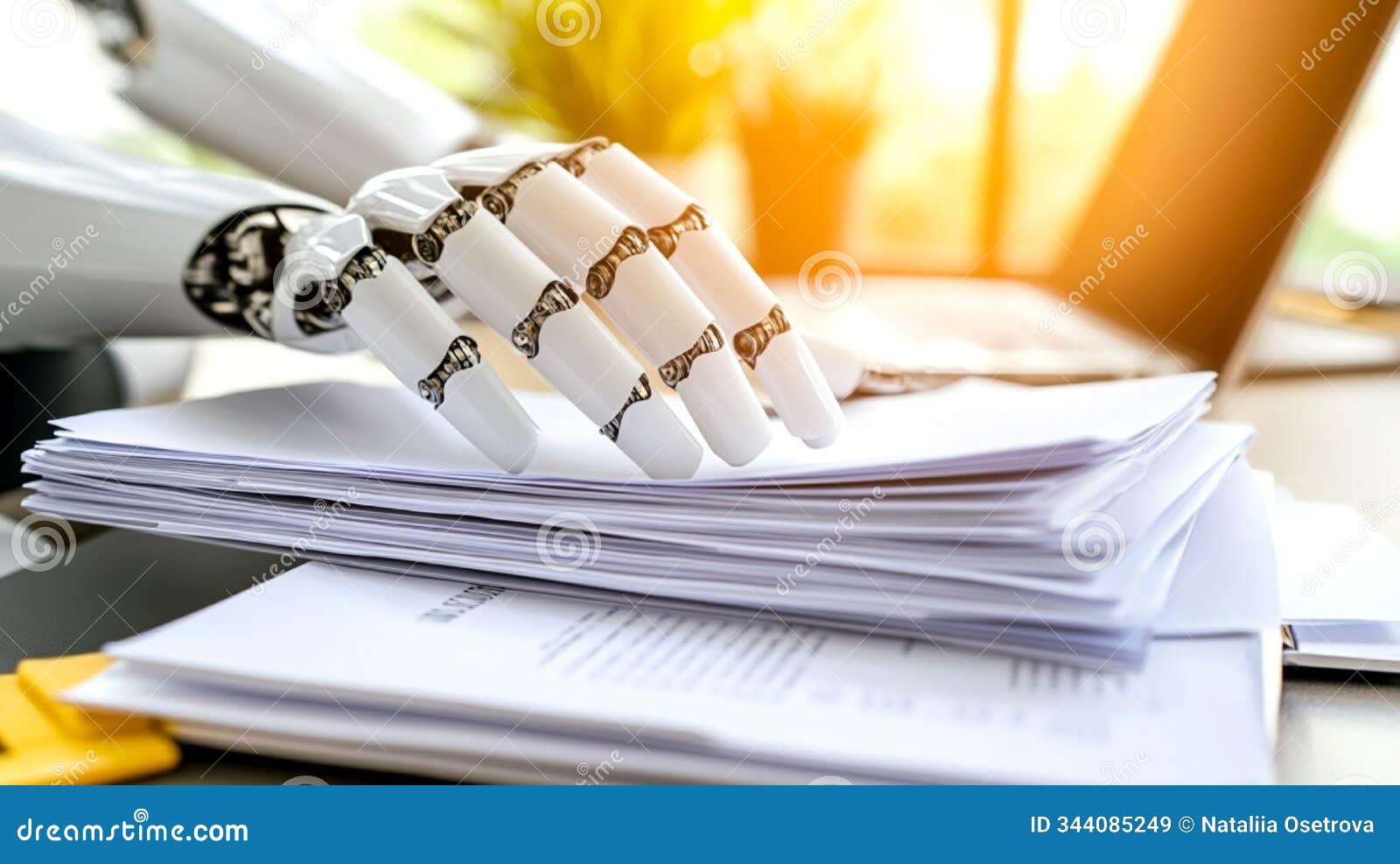 Robotic Hand Handling a Stack of Documents in an Office Setting ...