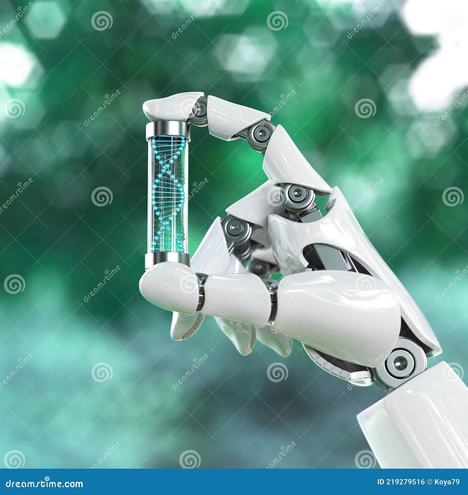 Robotic Hand Holding DNA Sample, Artificial Intelligence Concept ...