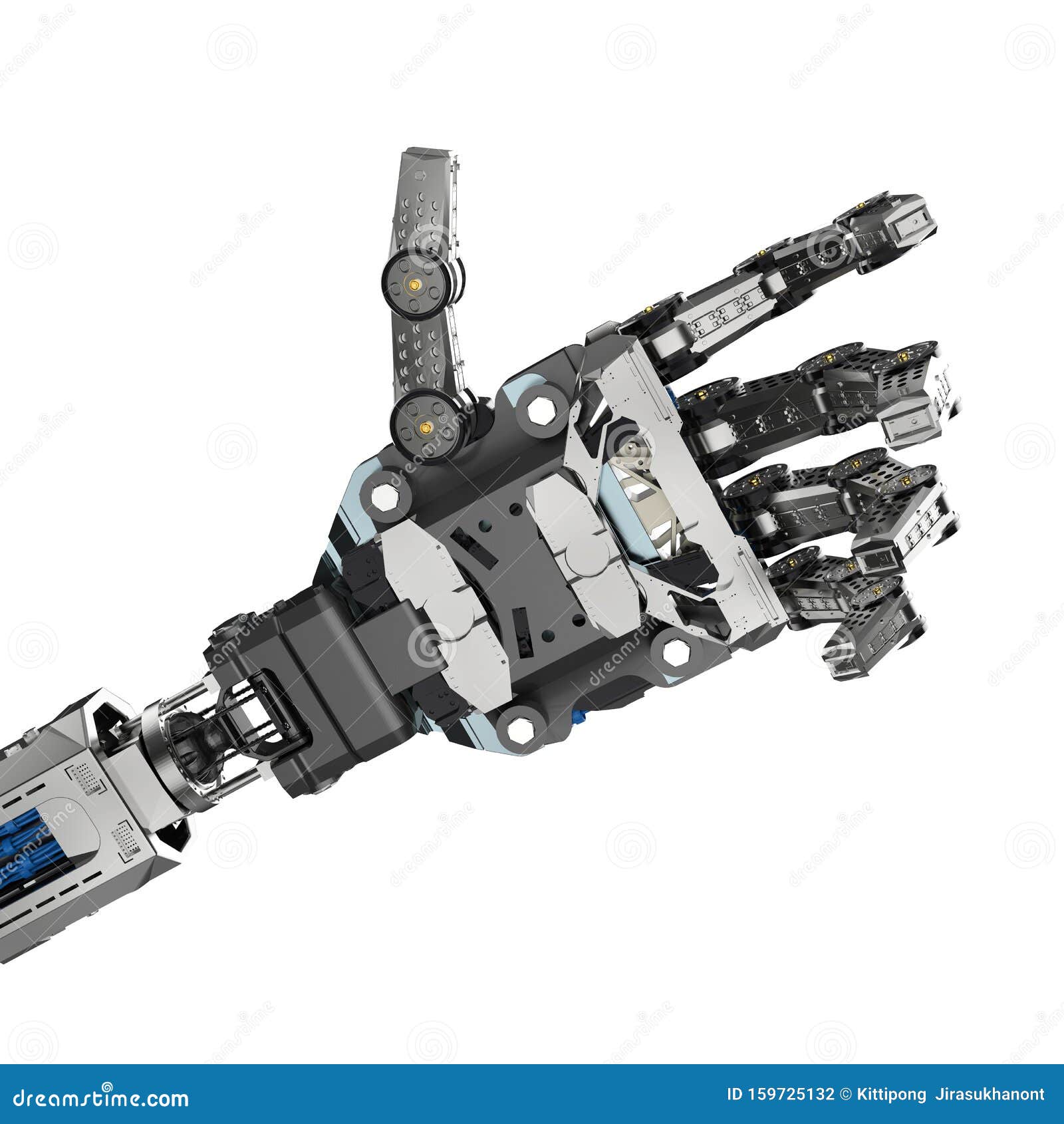 Robotic hand isolated stock illustration. Illustration of mechanical ...