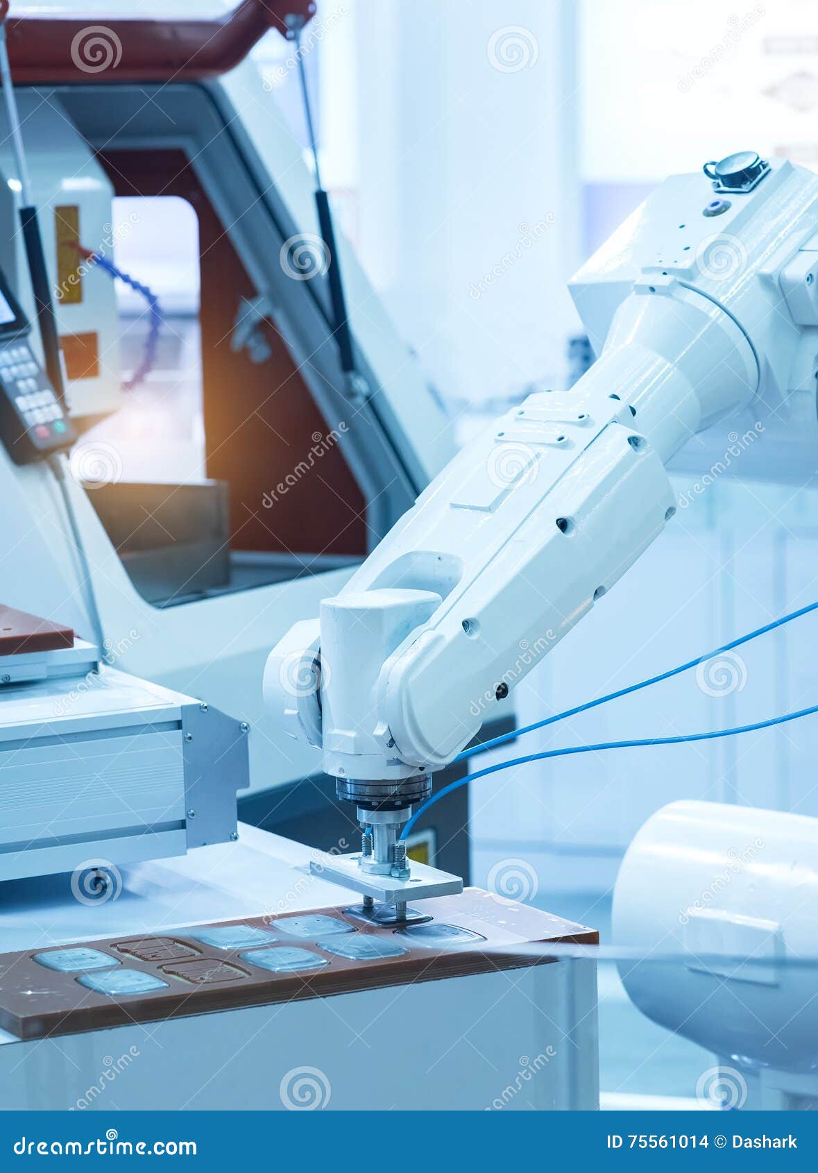 Robotic Hand Machine Tool at Industrial Factory Stock Photo - Image of ...
