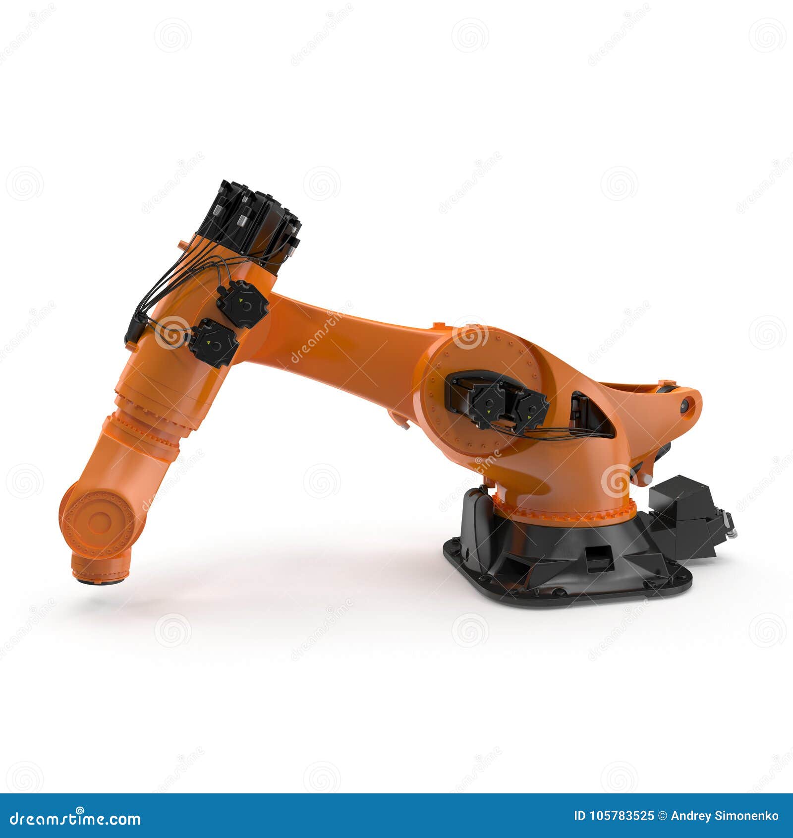 Robotic Hand Machine Tool Isolated on White. 3D Illustration Stock ...