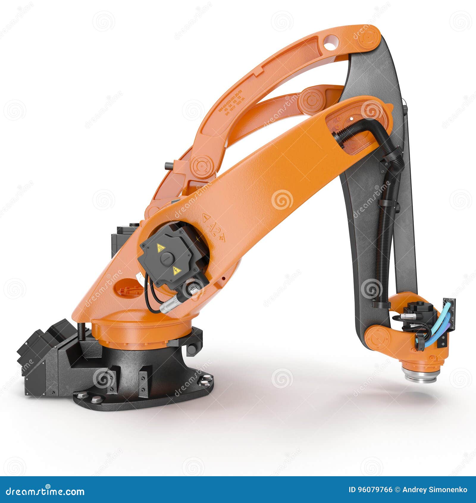 Robotic Hand Machine Tool Isolated on White. 3D Illustration, Clipping ...