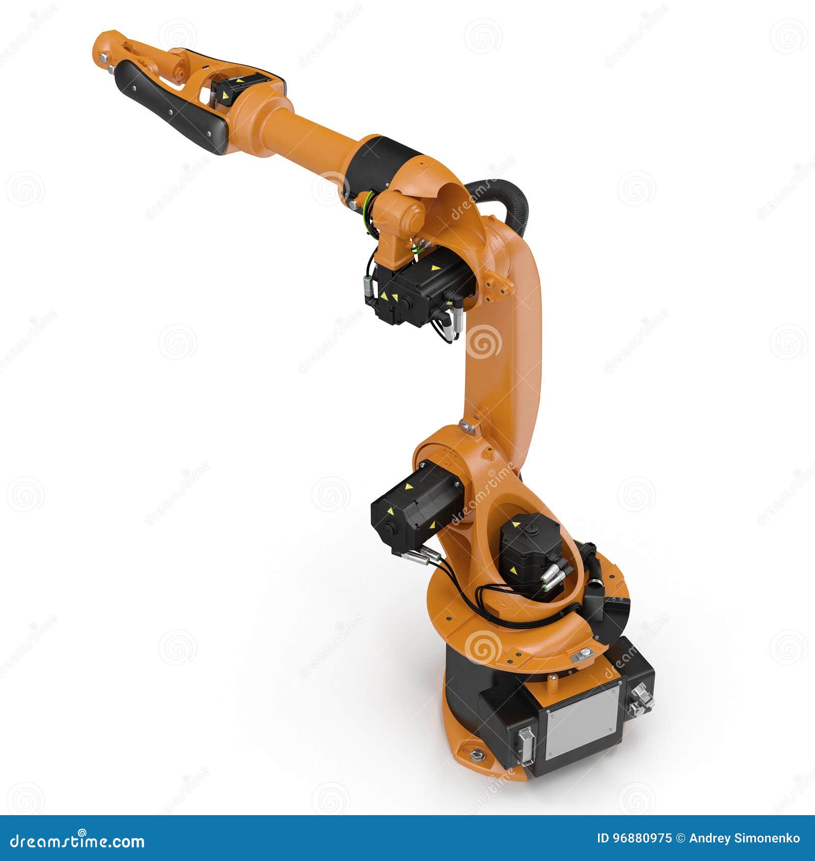 Robotic Hand Machine Tool Isolated on White. 3D Illustration, Clipping ...