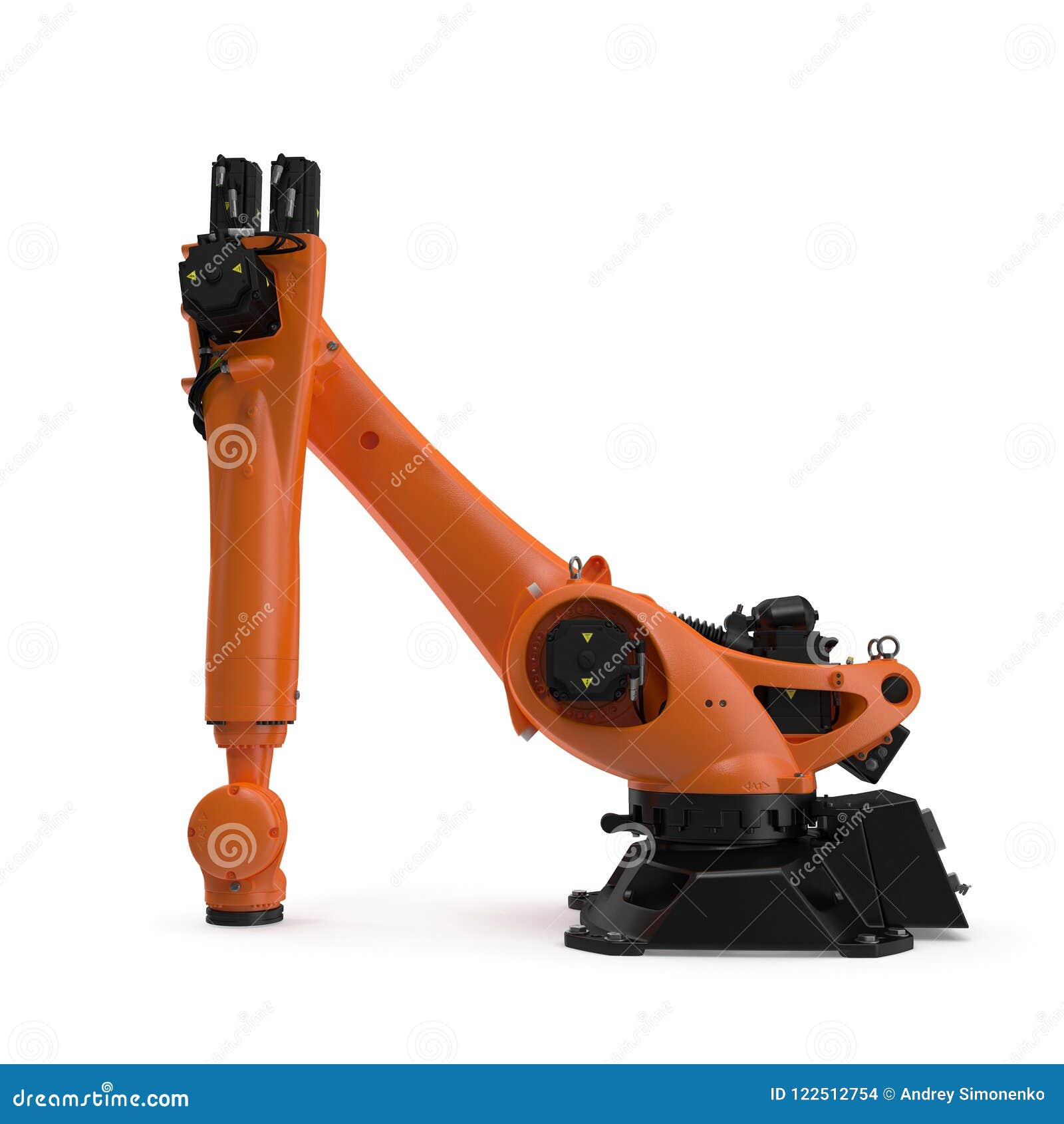 Robotic Hand Machine Tool Isolated on White. 3D Illustration Stock ...