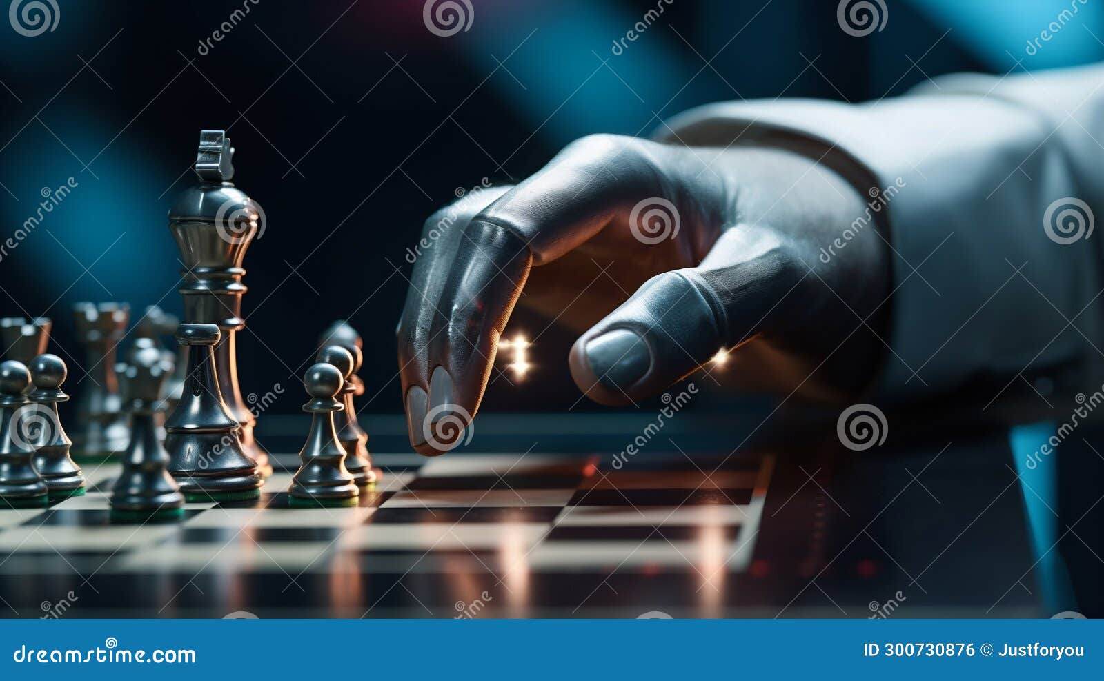Robotic Hand Making a Chess Move. Generative Ai Stock Illustration ...