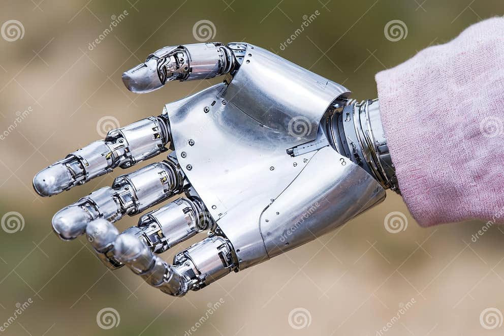 Robotic Hand with Mechanical Fingers Stock Illustration - Illustration ...