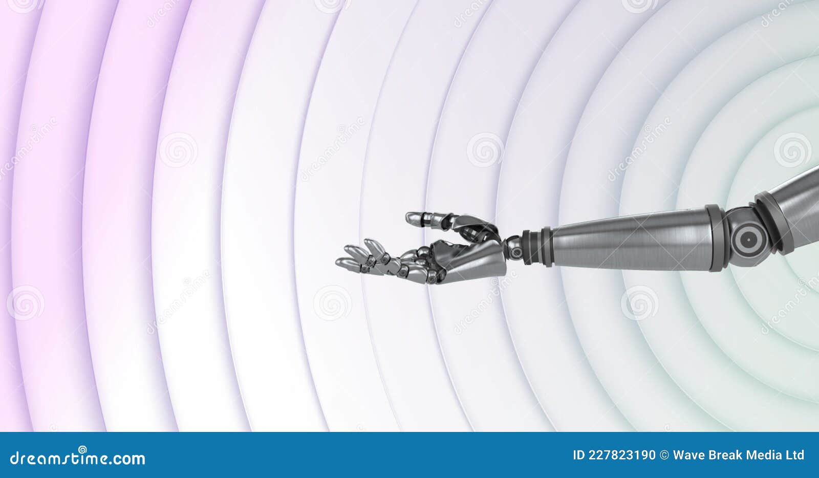 Robotic Hand Moving Against Rows of White Circles Pulsating in ...