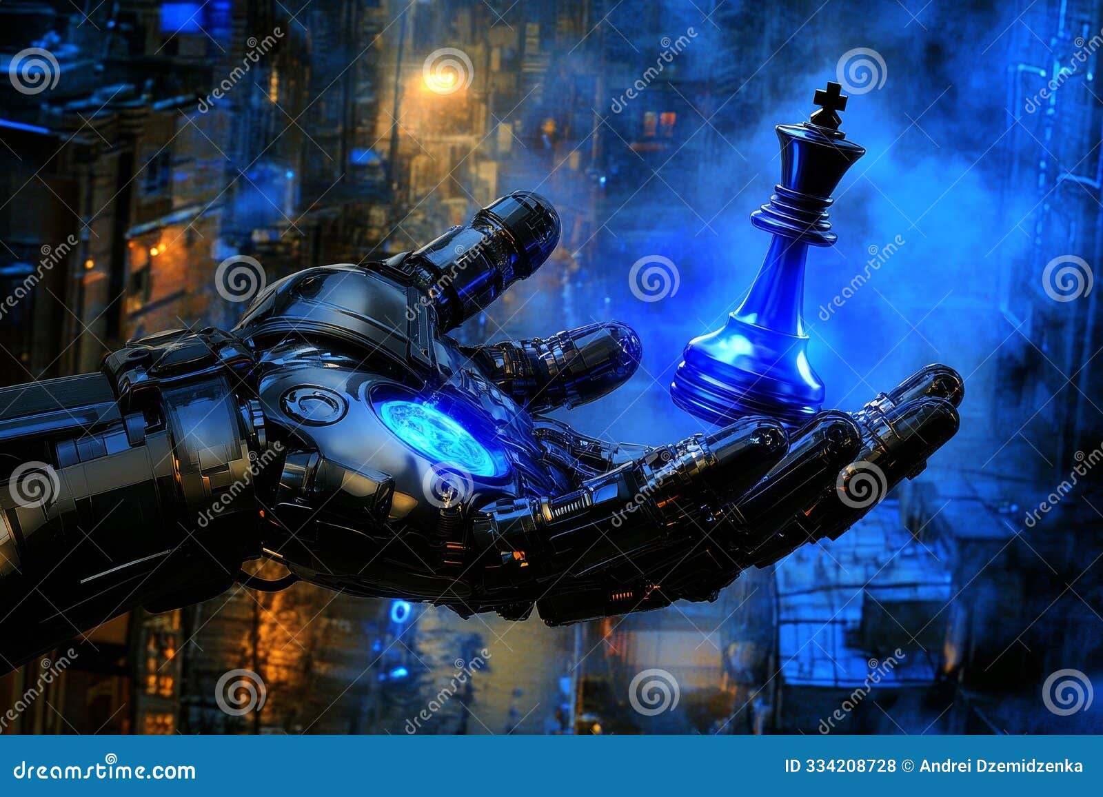 Neon Chess Set In Futuristic, Sci-fi Setting Royalty-Free Stock Image ...