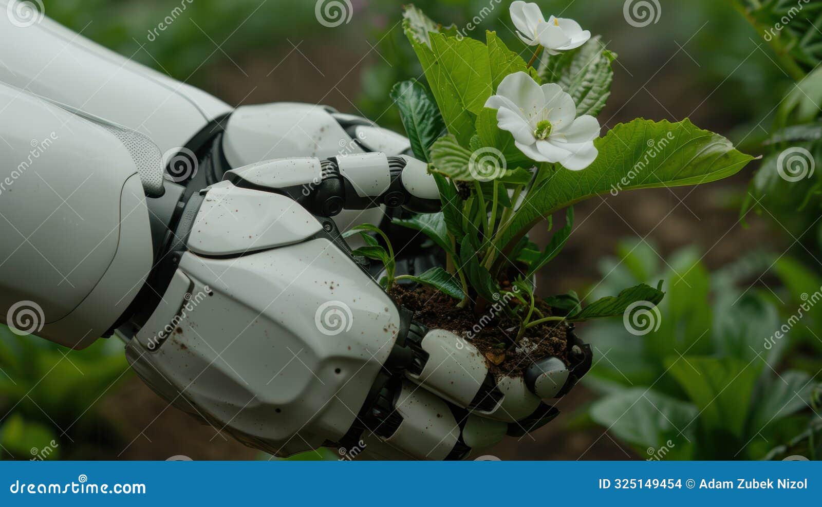 Robotic Arm Planting Seedlings In A Field Royalty-Free Stock Photo ...