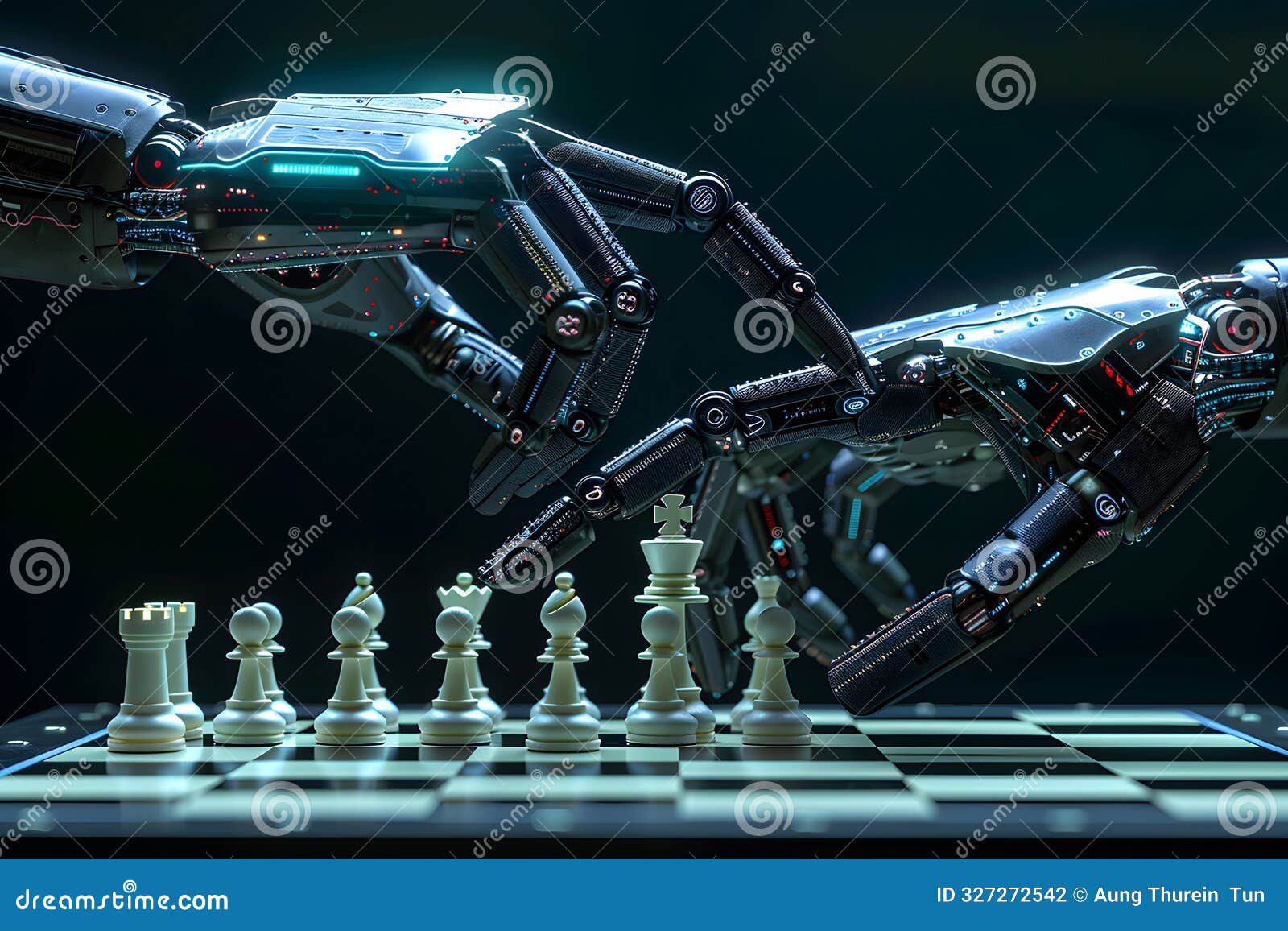 Robot Hand Playing Chess with an Isolated Background Stock Photo ...