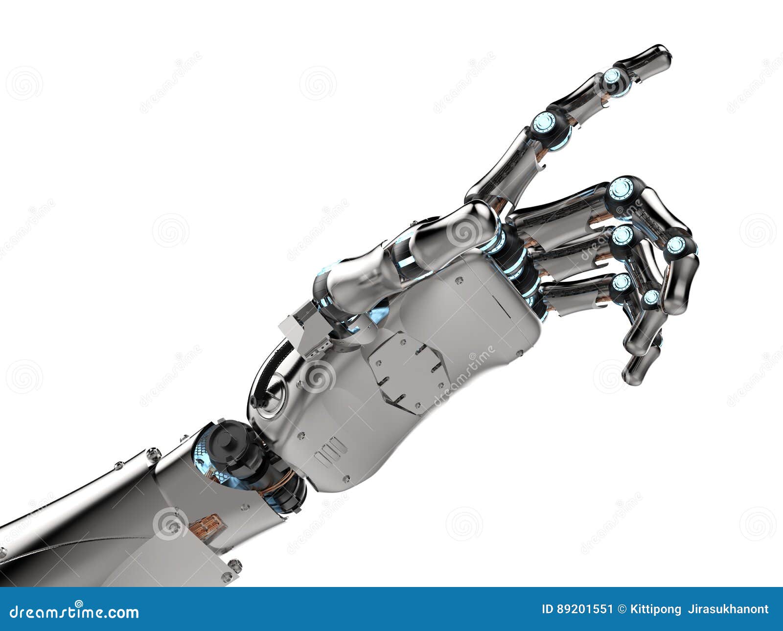 Robotic hand pointing stock illustration. Illustration of industrial ...