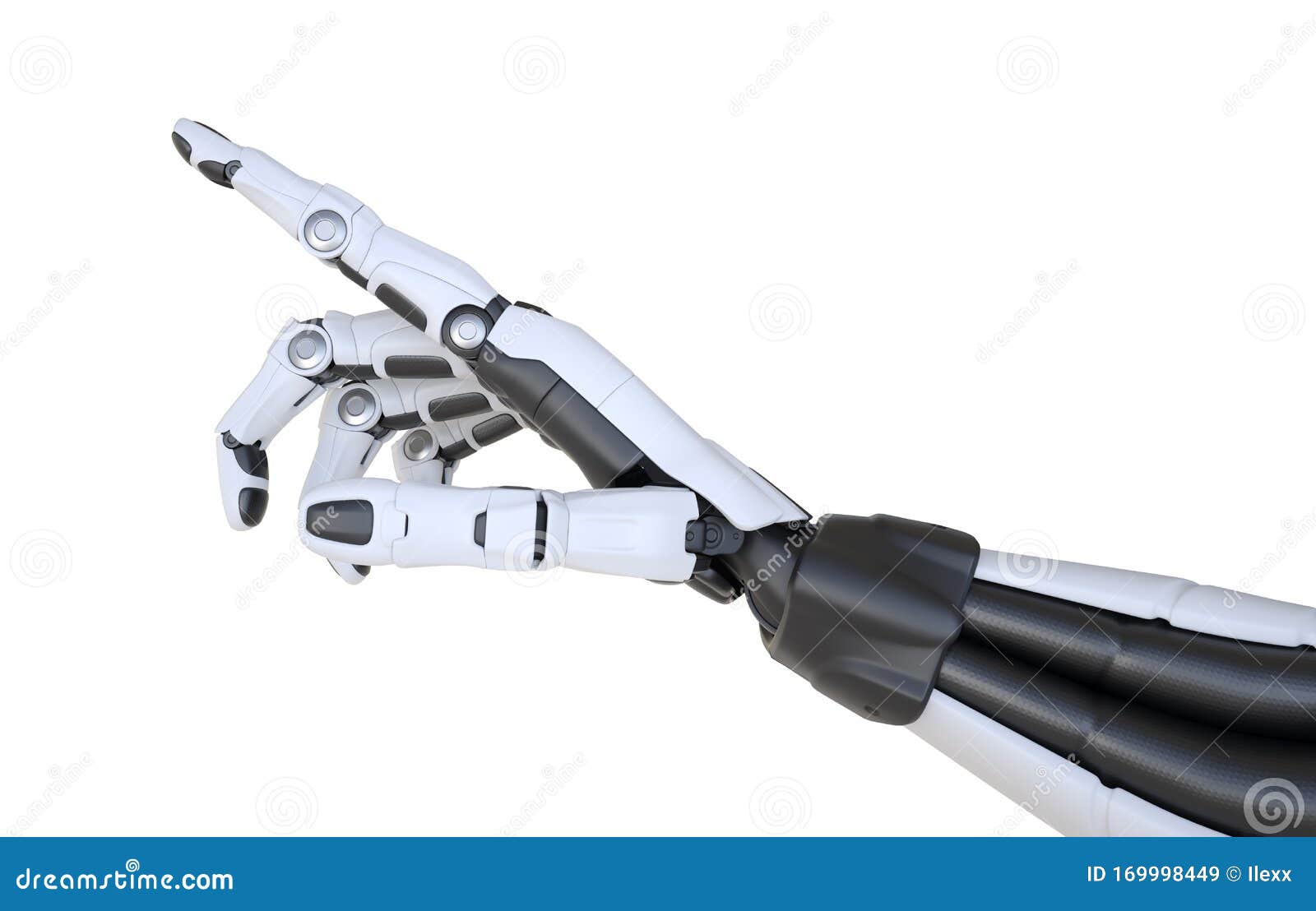 Robotic Hand Pointing Isolated on White Stock Illustration ...