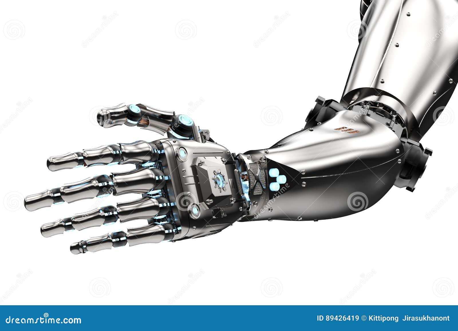 Robotic hand reaching stock illustration. Illustration of technology ...