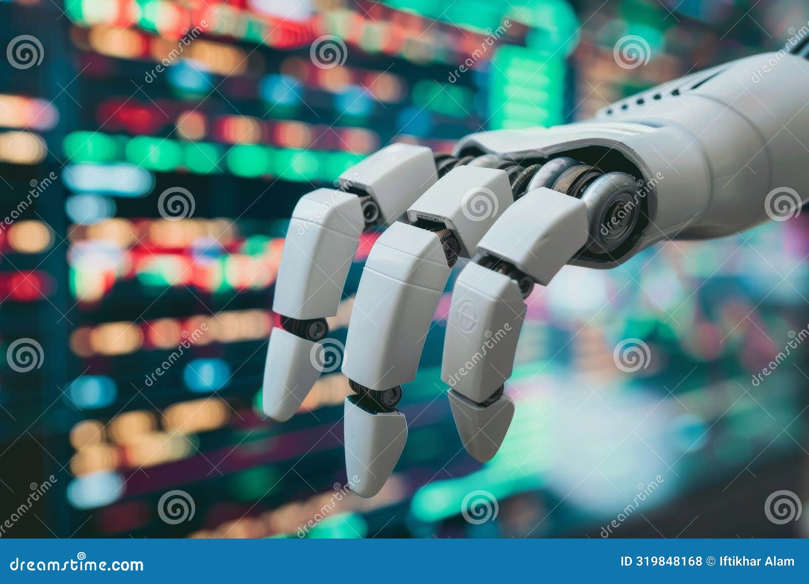 A Robotic Hand is Seen in Front of a Computer Screen, Showcasing the ...