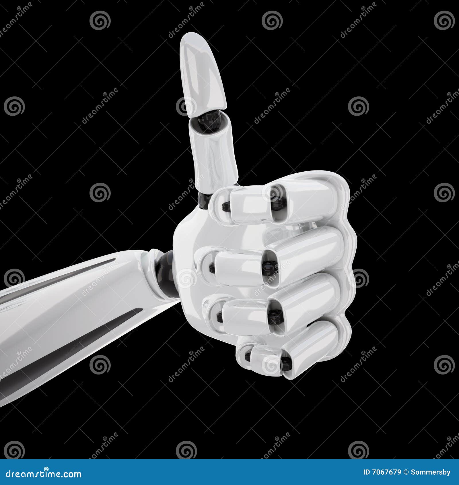 Robotic hand with thumb up stock illustration. Illustration of gesture ...
