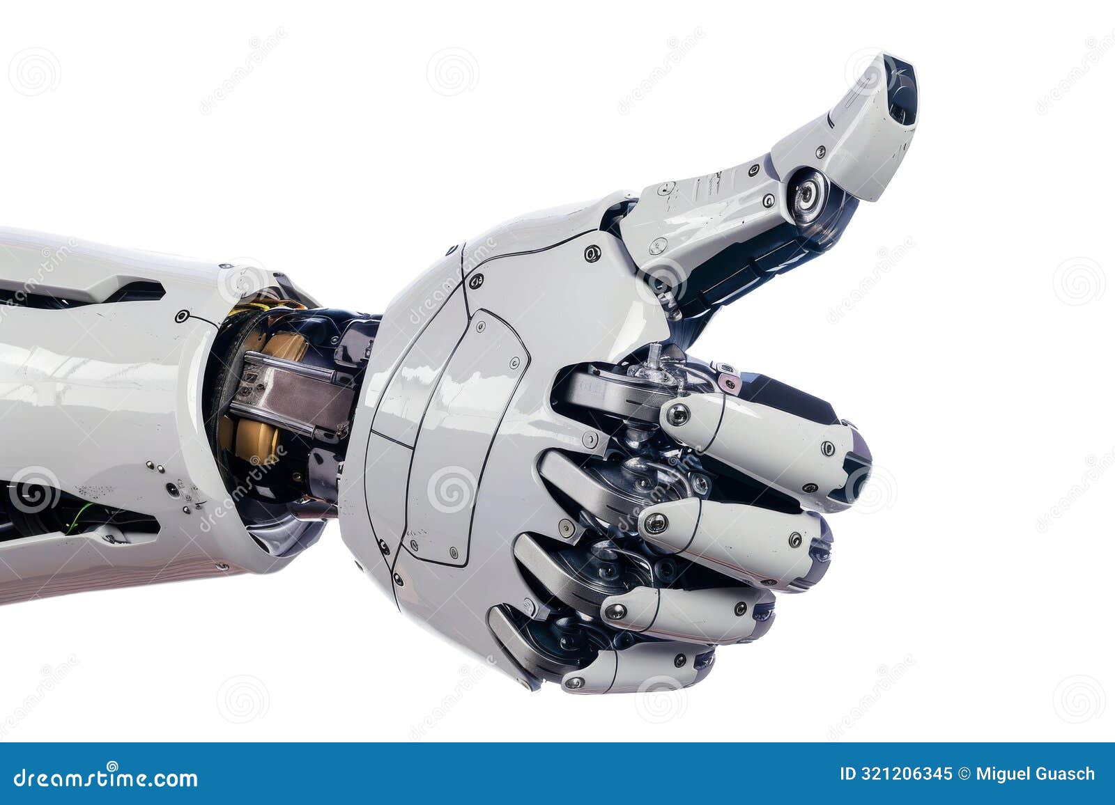 A Robotic Hand with a Thumbs Up is Shown on a White Background Stock ...