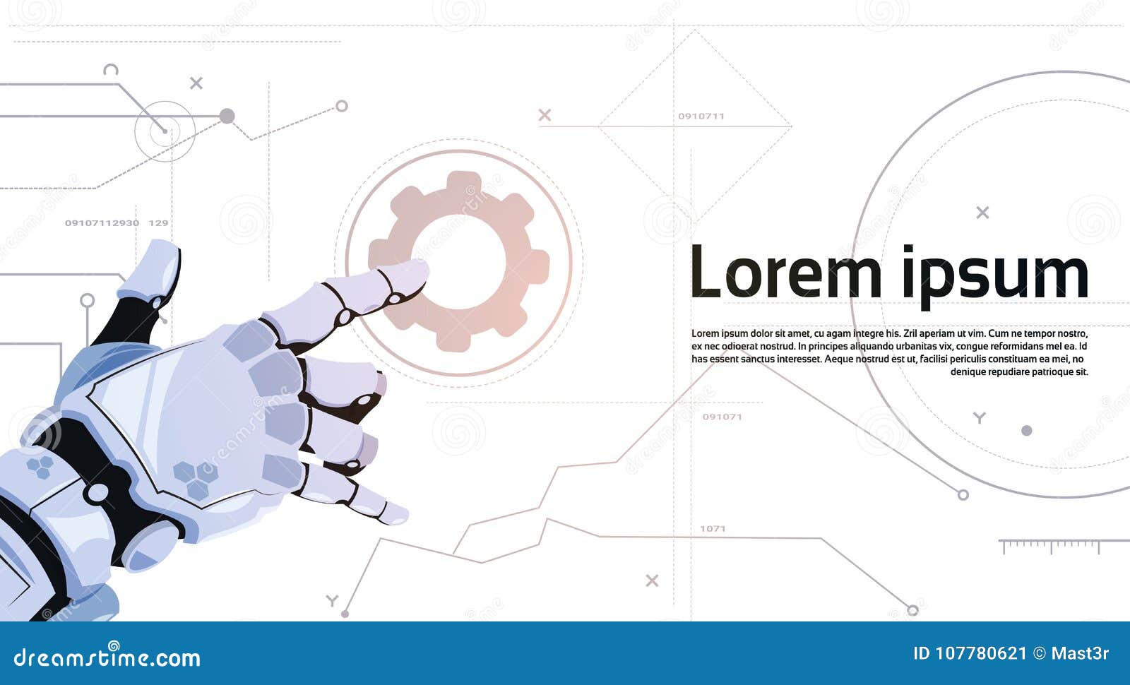 Robotic Hand Touch Gear Icon Technical Support Service and Artificial ...