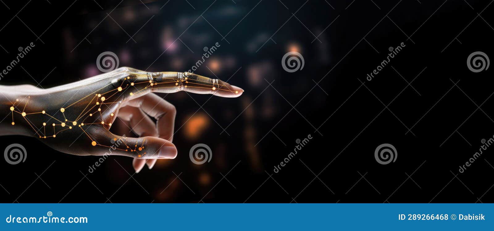 Robotic on Dark Background with Copy Space. Generative AI Stock ...