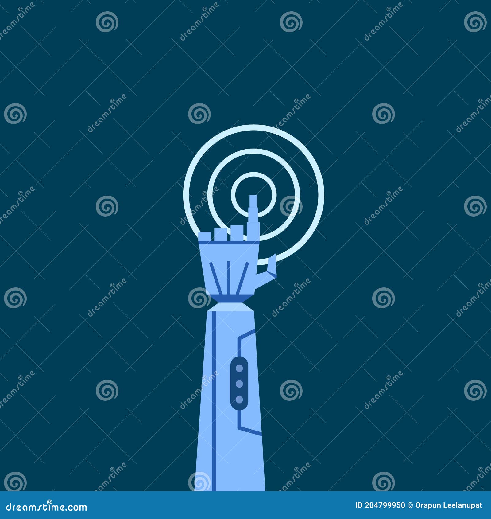 Robotic Hand Touching Digital Interface Concept Vector Illustration ...