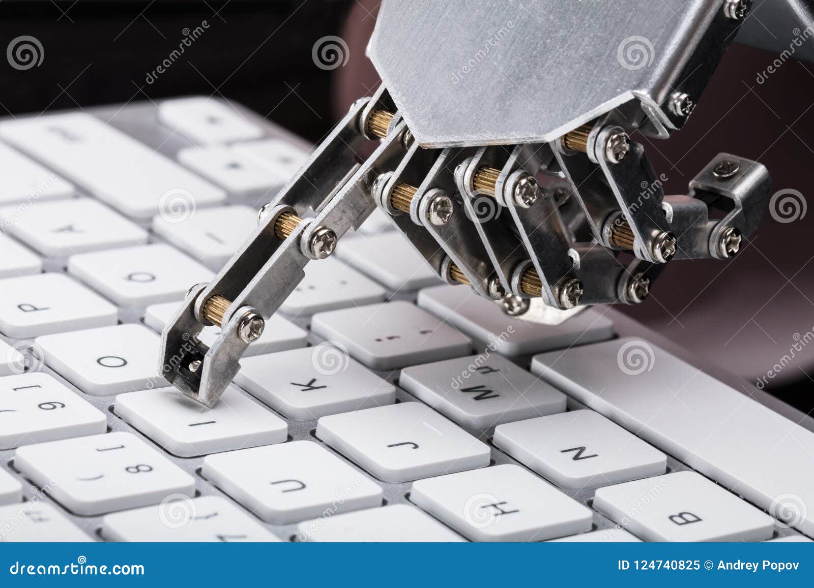 Robotic Hand Typing on Keyboard Stock Image - Image of metal, pressing ...