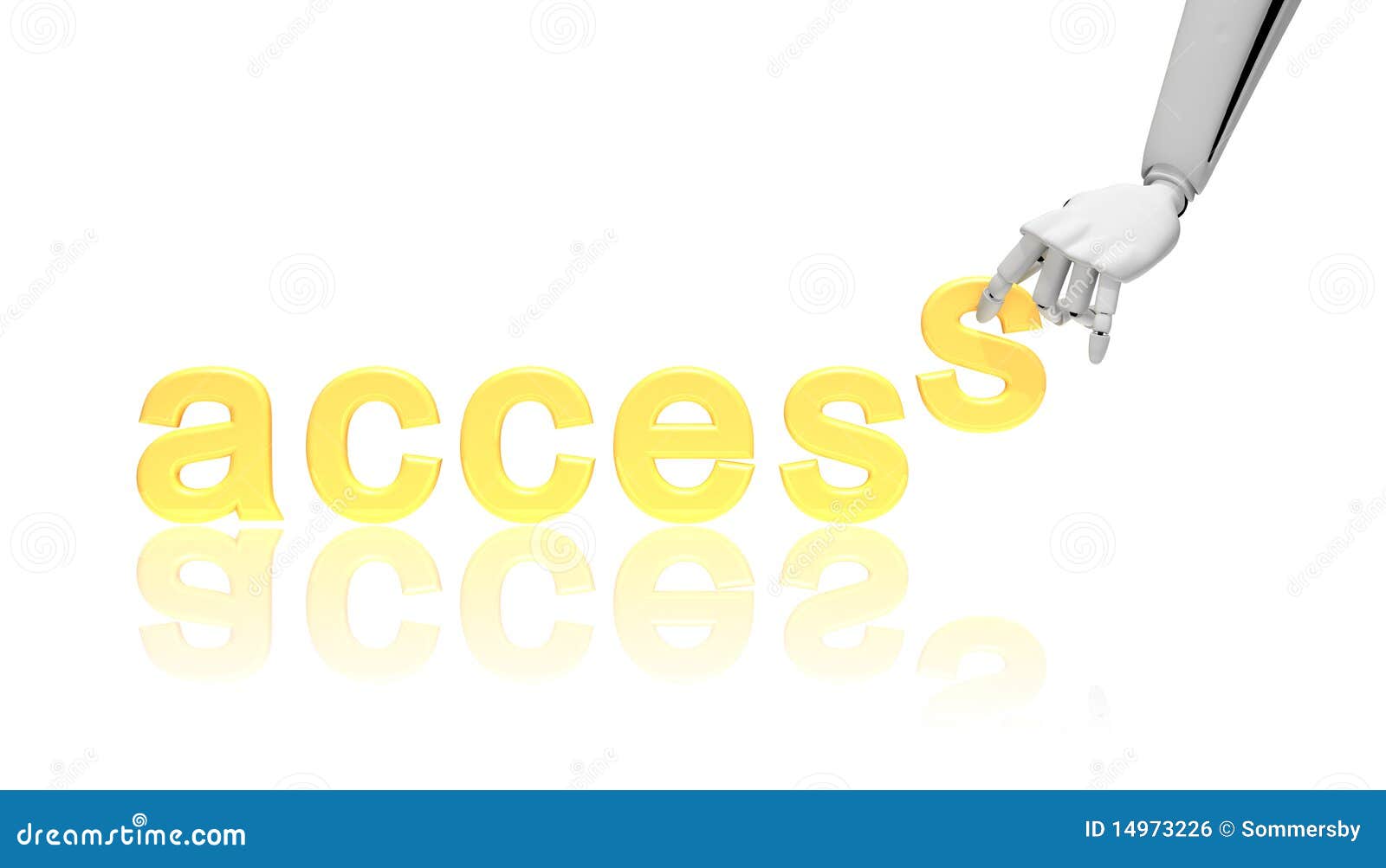 Robotic Hand and Word Access - Business Concept Stock Illustration ...