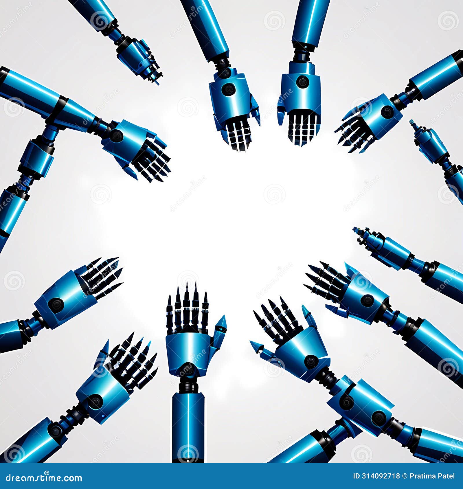 Robotic Hands Assembling Robot Arms, Abstract Background Vector ...