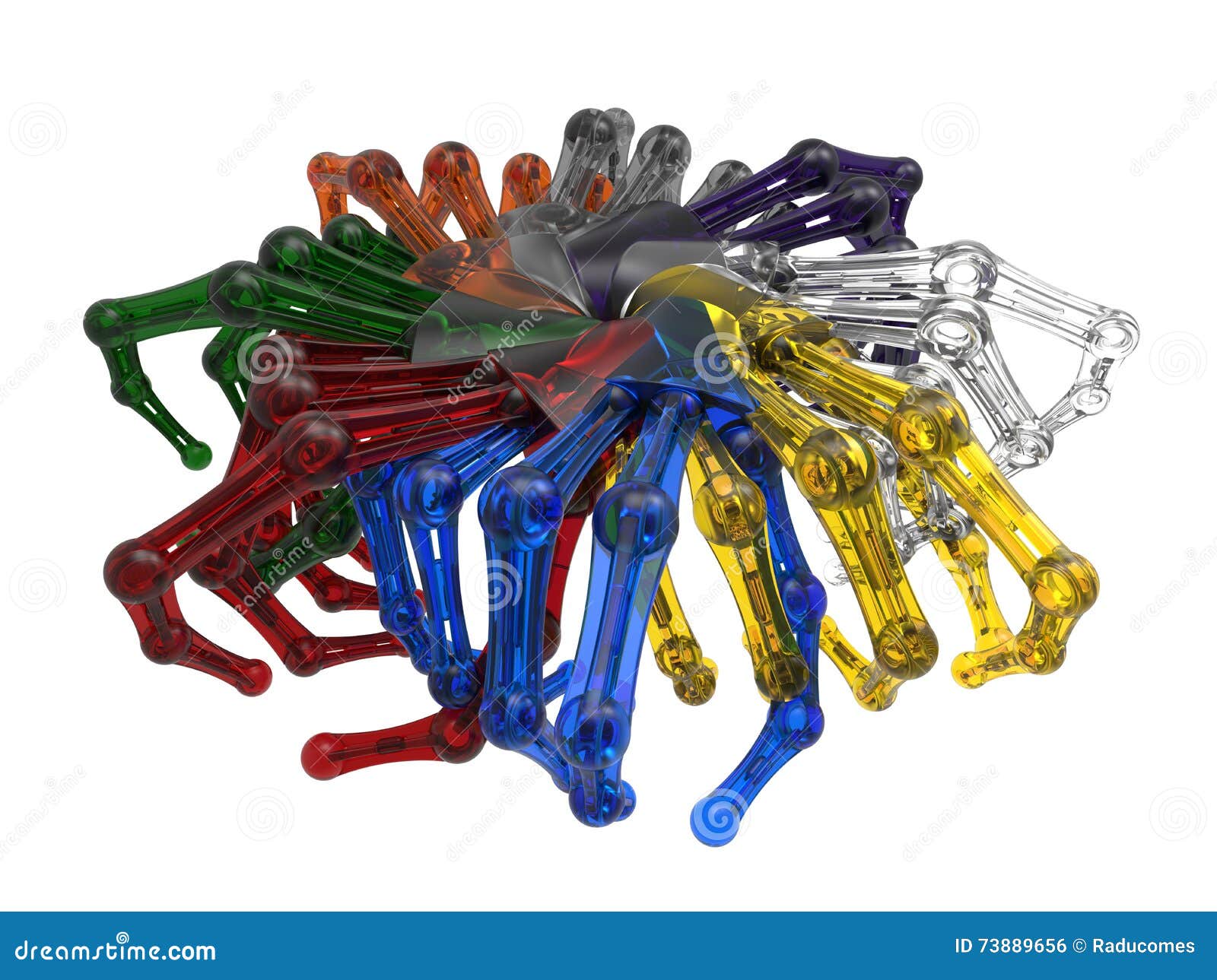 Robotic Hands Forming A Team Stock Illustration | CartoonDealer.com ...