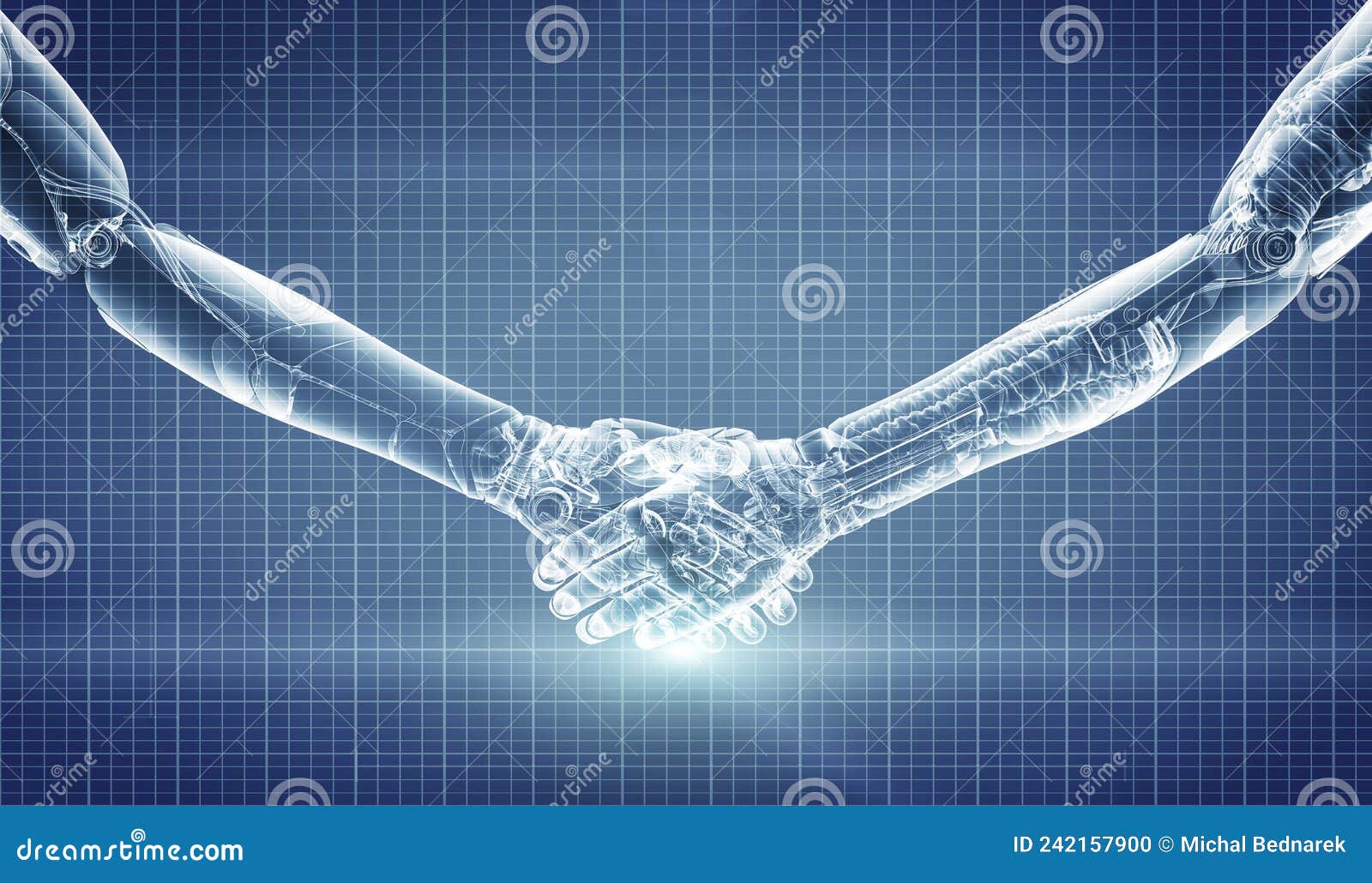 Robotic Arm - Hands Retro Architect Blueprint Stock Photo ...
