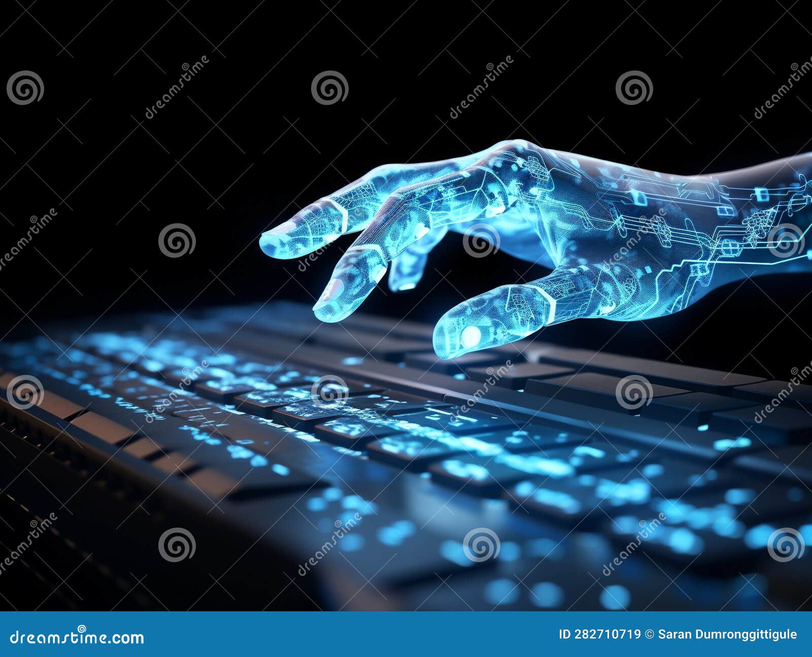 Robotic Hands Typing on a Virtual Holographic Keyboard - a Picture of ...