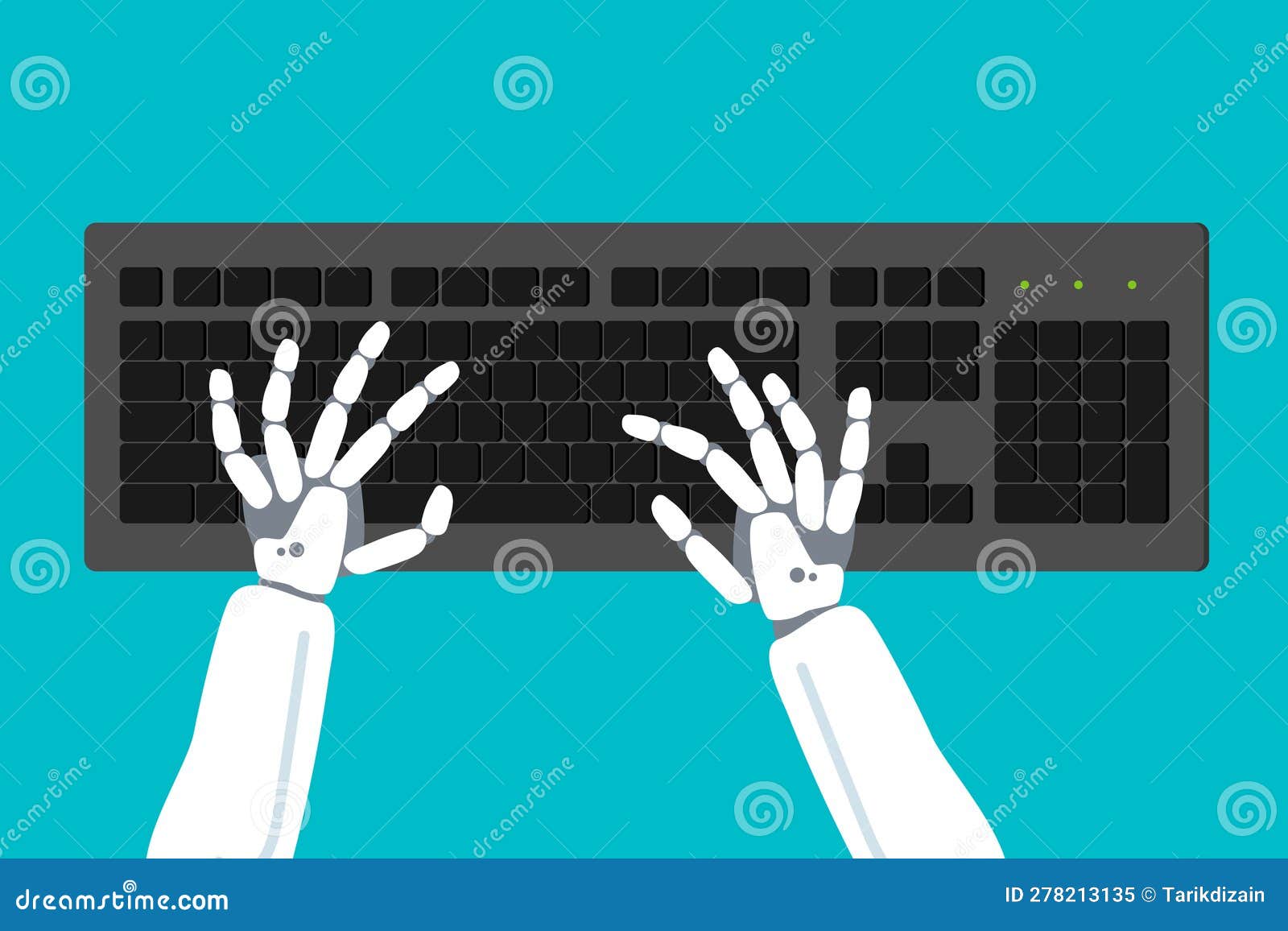 Robotic Hands Using Typing on Computer Keyboard Artificial Intelligence Hacker Attack Vector ...
