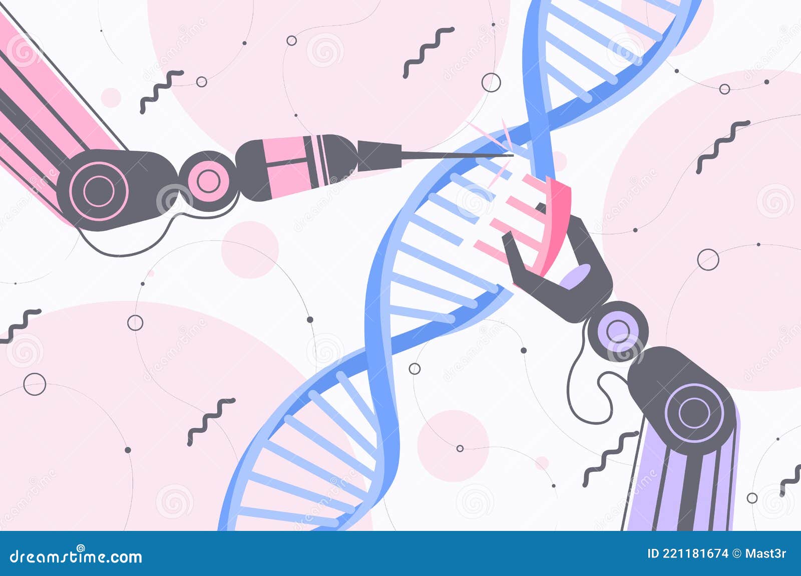 Robotic Hands Working with DNA Robot Making Experiment in Lab DNA ...