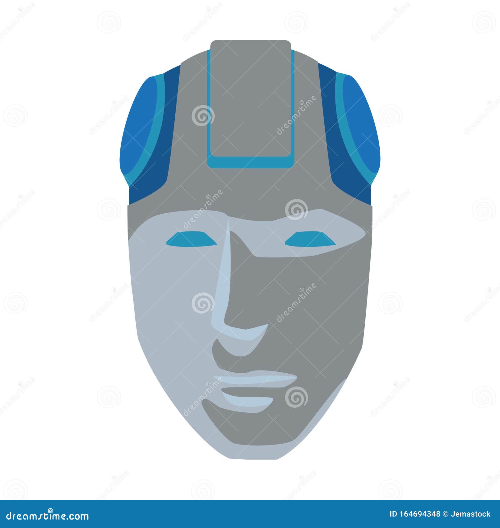 Robotic Head Icon, Flat Design Stock Vector - Illustration of ...