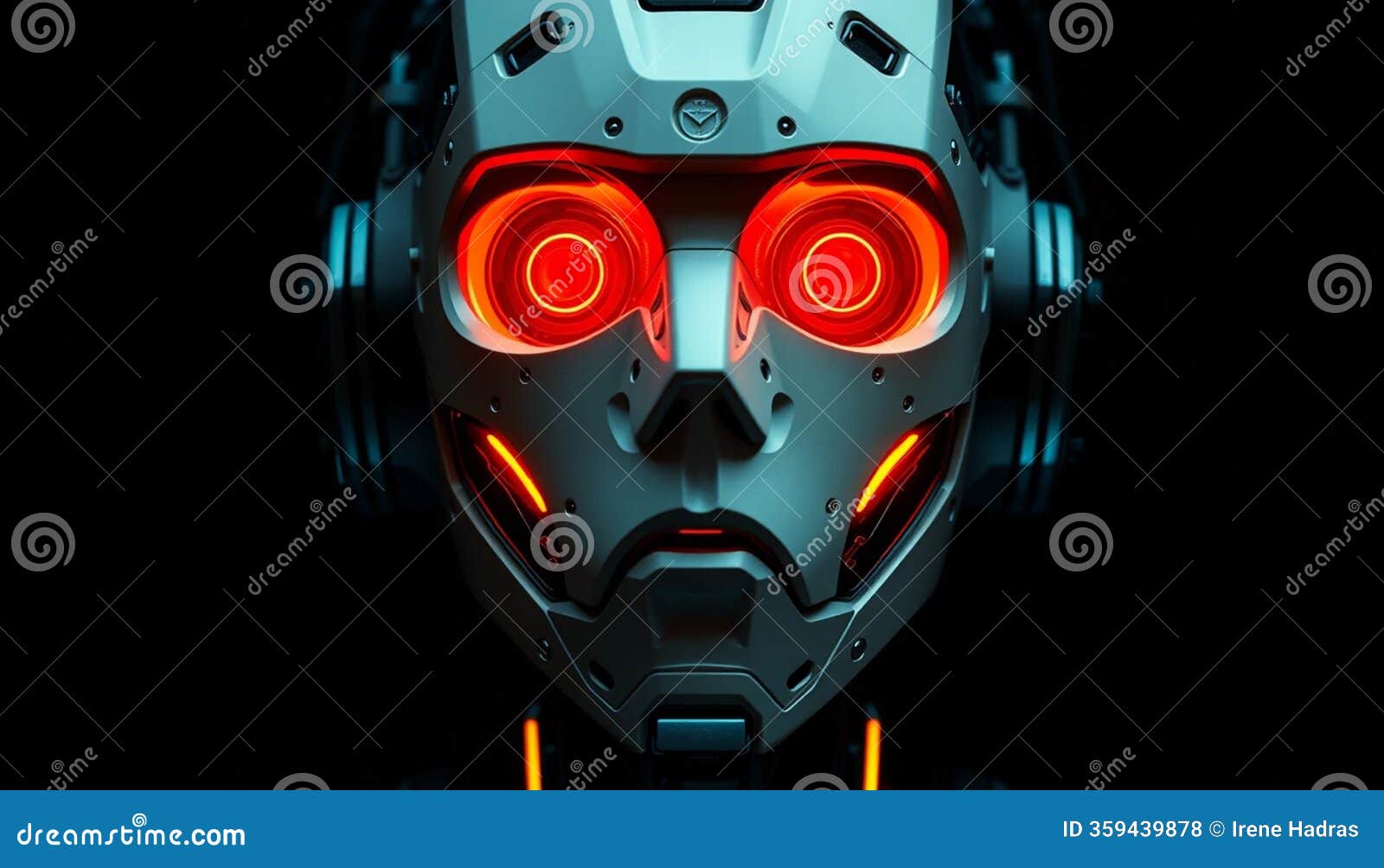 Robotic Head With Numerals Vector Illustration | CartoonDealer.com ...