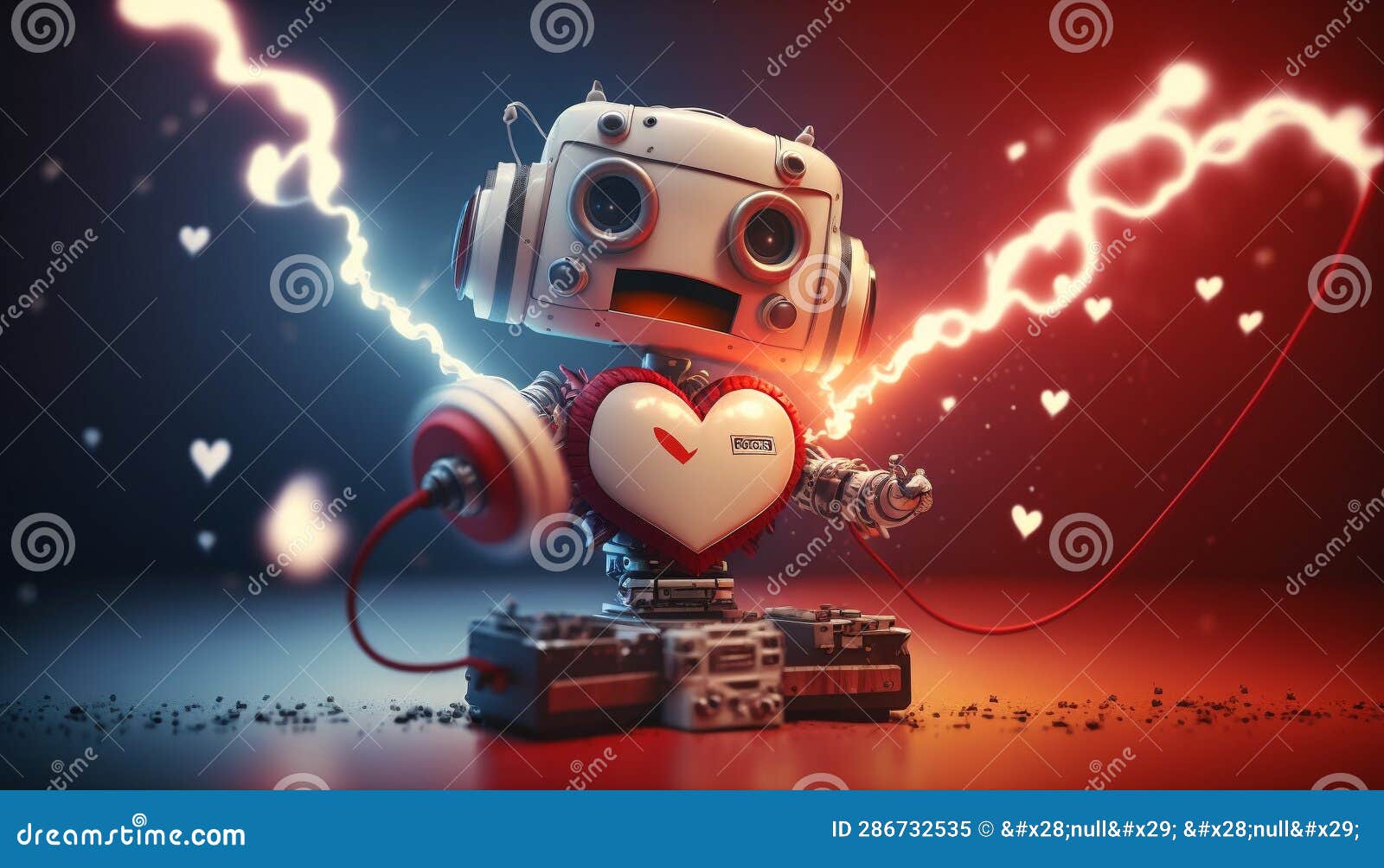 A Robotic Heart with a Creative Explosion. Generative AI Stock ...